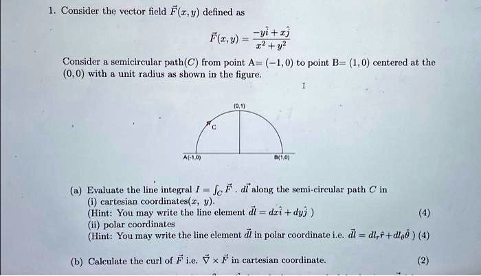 SOLVED: Texts: Show detailed calculations 1. Consider the vector field ...