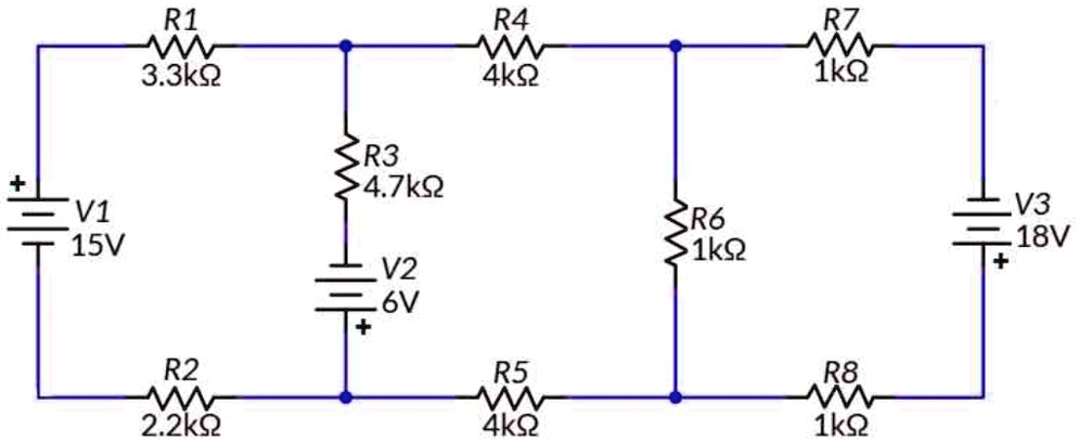 SOLVED: For the following circuit, solve what is asked: a) Calculate ...