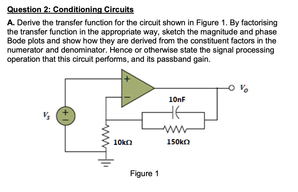 Question 2: Conditioning Circuits A. Derive the transfer...