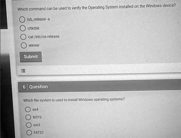 Which command can be used to verify the Operating System installed on ...