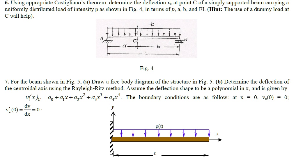 SOLVED: A uniformly distributed load of intensity p is shown in Fig. 4. The expression for this ...