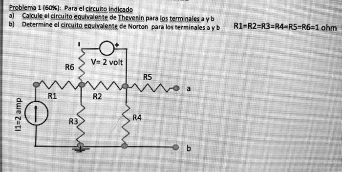 SOLVED: a) Calculate the Thevenin equivalent circuit for terminals a ...