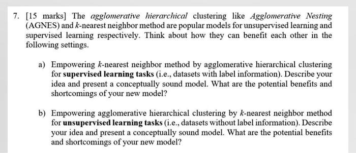Solved The Agglomerative Hierarchical Clustering Like Agglomerative