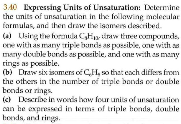 3.40 Expressing Units of Unsaturation: Determine the units of ...