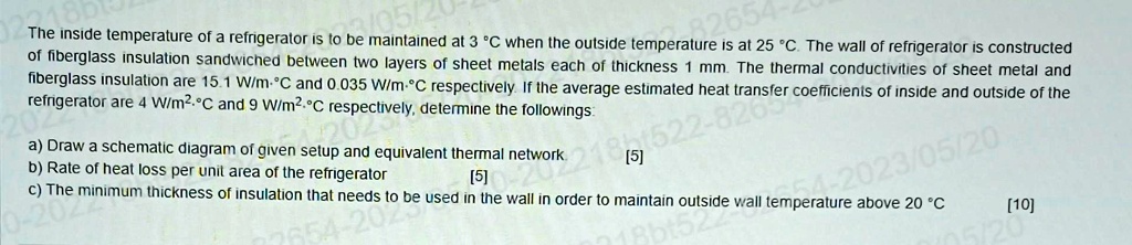 SOLVED: The inside temperature of a refrigerator is to be maintained at ...