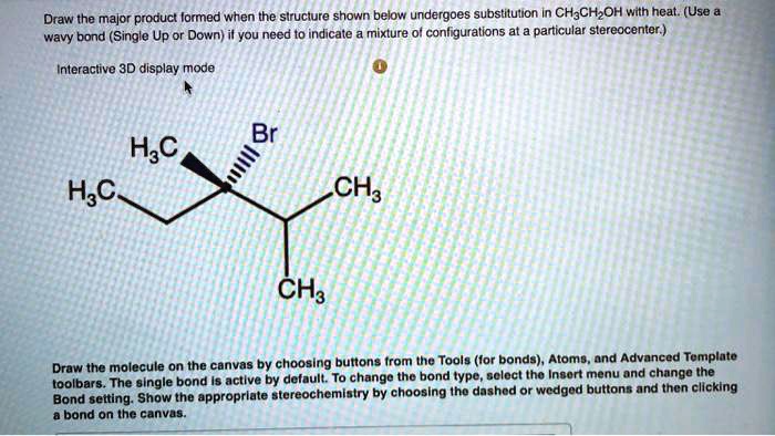 proruct lormed when the slruciure shown below undergoes substitution ...