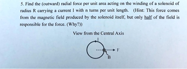 SOLVED: Find the (outward) radial force per unit area acting on the ...