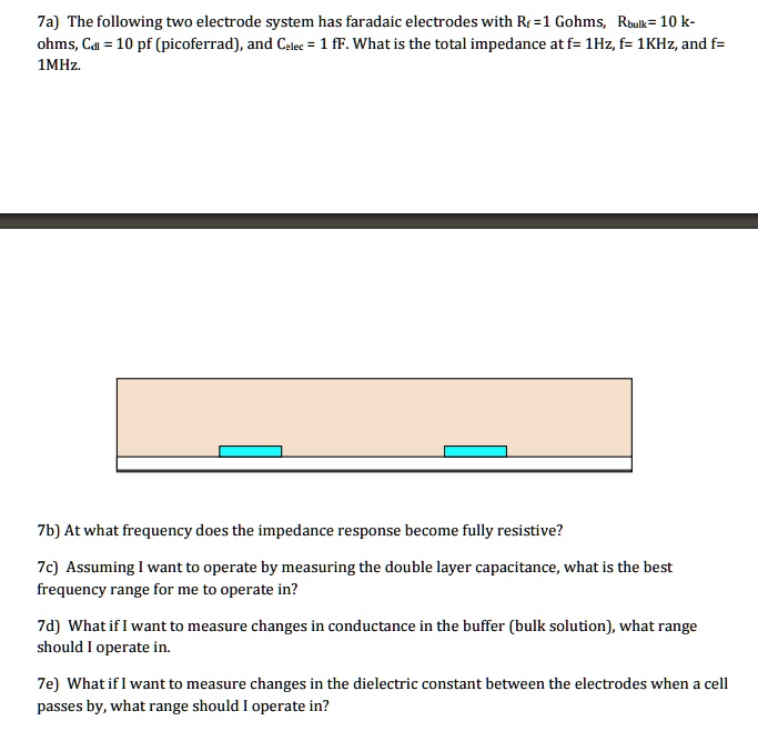 7a) The following two electrode system has faradaic electrodes with Rf ...