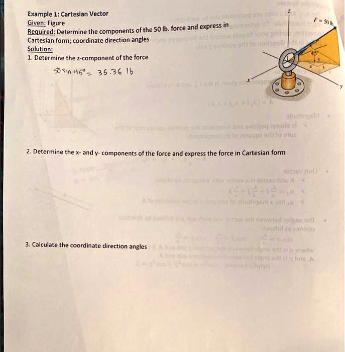 SOLVED: Example 1: Cartesian Vector Given: Figure Required: Determine ...