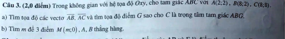 Solved Câu 3 2 0 Ä‘iáƒm Trong Không Gian Vá›i HᇠTá A Ä‘á