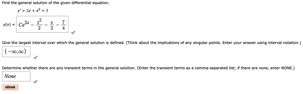 Solved: Find The General Solution Of The Given Differential Equation: Y 
