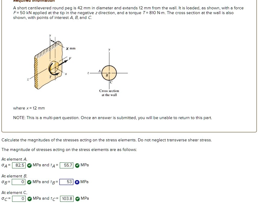 SOLVED: Texts: A short cantilevered round peg is 42 mm in diameter and ...
