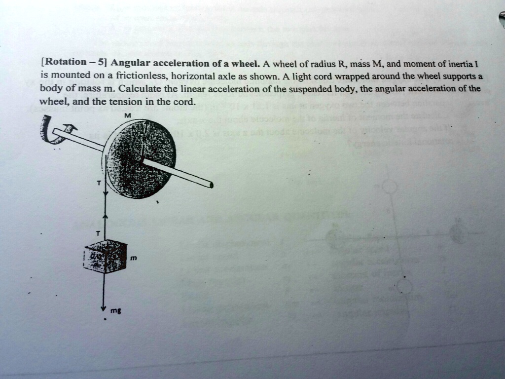 SOLVED: [Rotation -5] Angular acceleration of a wheel. A wheel of ...