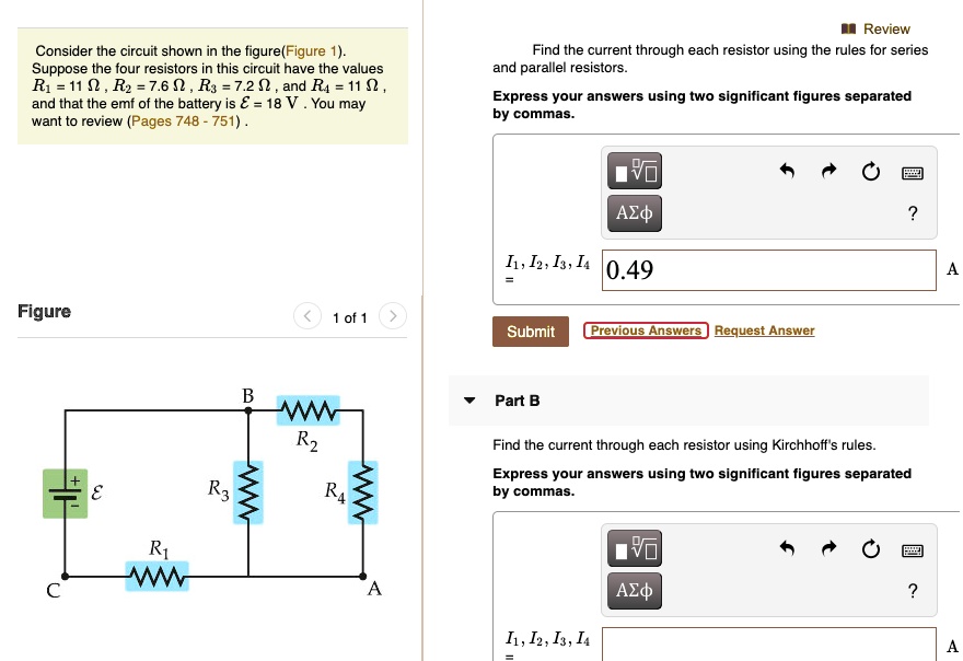 review find the current through each resistor using the rules for series and parallel resistors ...