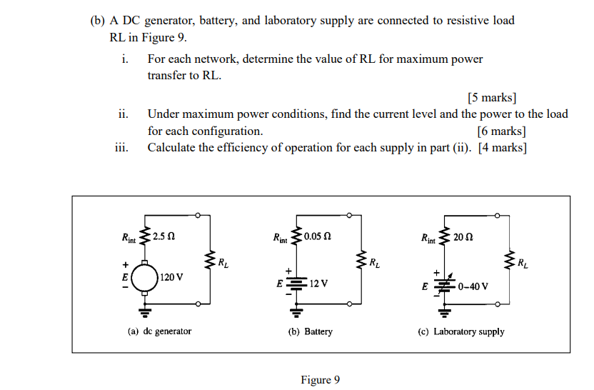 (b) A DC generator, battery, and laboratory supply are connected to ...