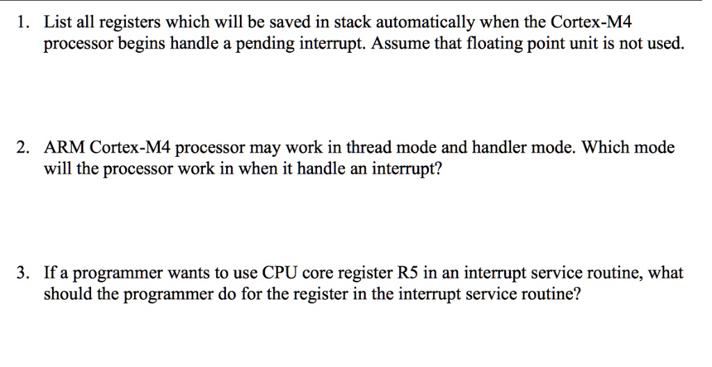 Solved Advanced Microprocessing Systems 1 List All Registers Which Will Be Saved In The Stack
