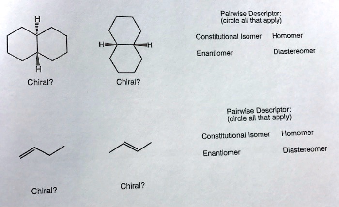 SOLVED:Pairwise Descriptor: (circle all that apply) Constitutiona somer ...