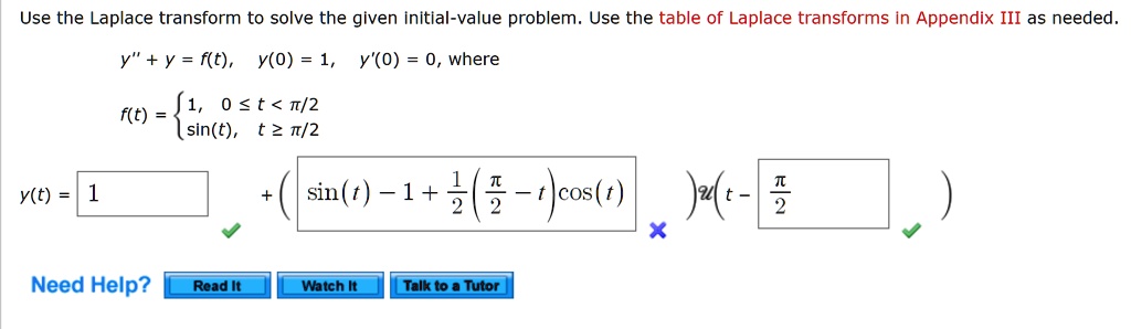 Use the Laplace transform to solve the given initial-value problem. Use the table of Laplace ...