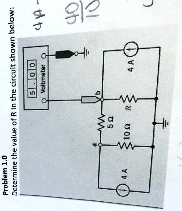 SOLVED: TP 912 5.00 Voltmeter 4A Determine the value of R in the circuit shown below: WM 5 ...