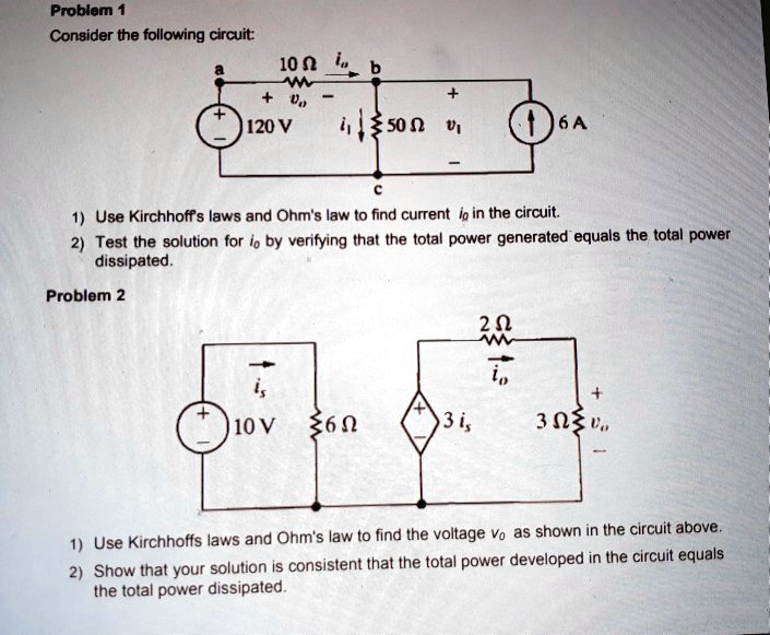 Problem 1 Consider the following circuit: 10 ? a b + + + 120 V 50 ? 6 A ...