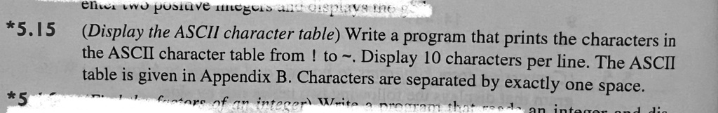 Solved Using Java Exercise 515 Display The Ascii Character Table Write A Program That Prints