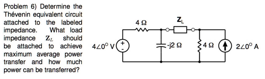 SOLVED: Determine the Thevenin equivalent circuit attached to the labeled impedance. What load ...