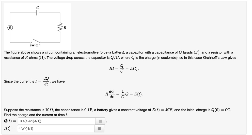 SOLVED: Switch The figure above shows a circuit containing an ...
