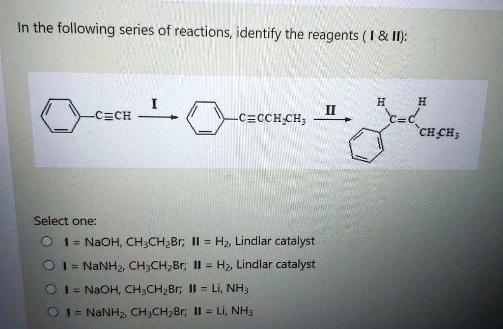 SOLVED: In the following series of reactions, identify the reagents (I ...