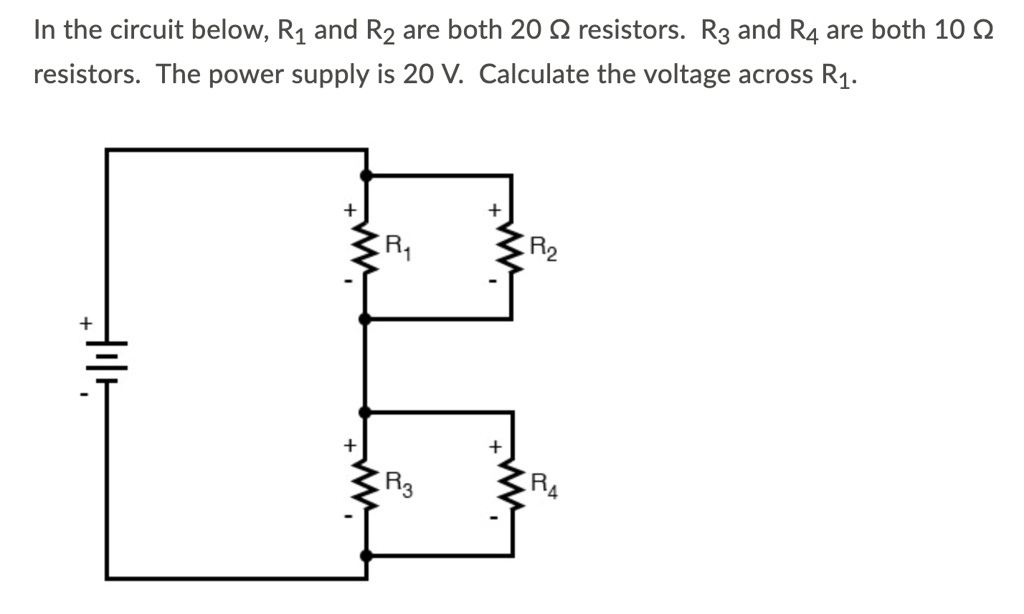 in the circuit below r1 and rz are both 20 q resistors r3 and r4 are both 10 q resistors the ...