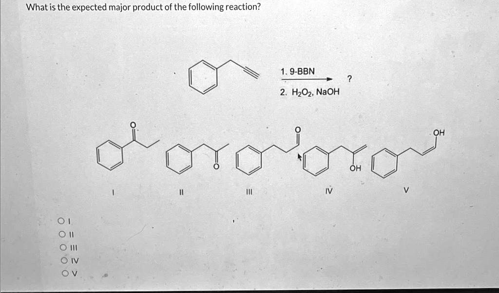 what is the expected major product of the following reaction 2 h2o2 ...