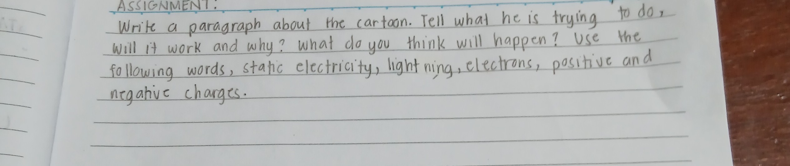 ASSIGNMENT: Write a paragraph about the cartoon. Tell what he is trying ...
