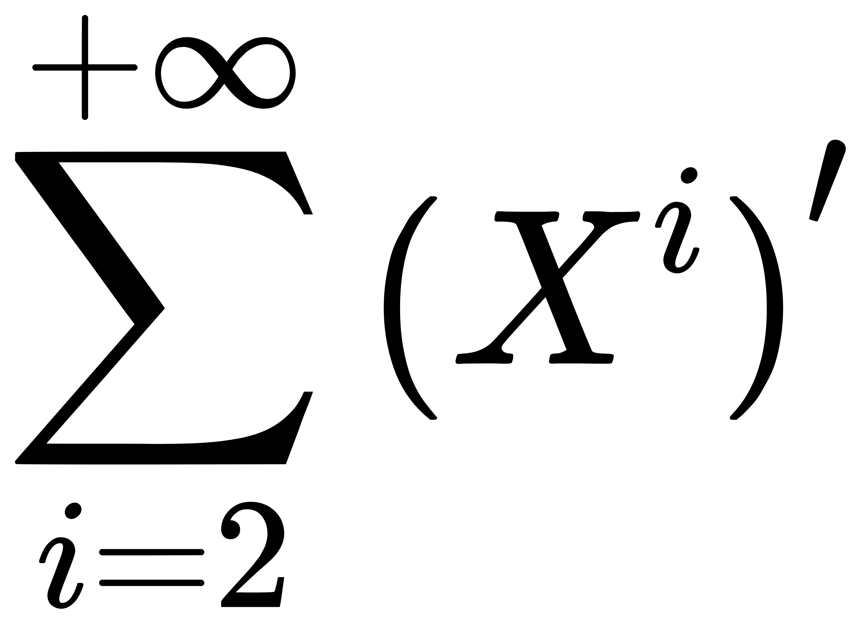 SOLVED: ∑i=2^+∞(X^i)^'