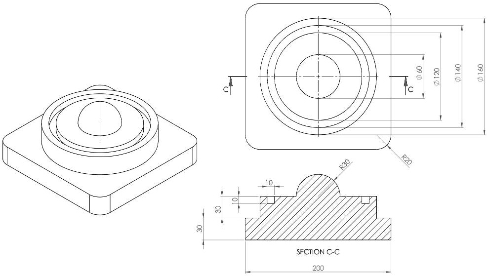 write a cnc program for the following workpiece the software used is wslm spectralight milling ...