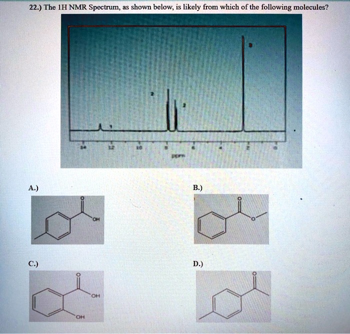 22 the ih nmr spectrum as shown below is likely from which...