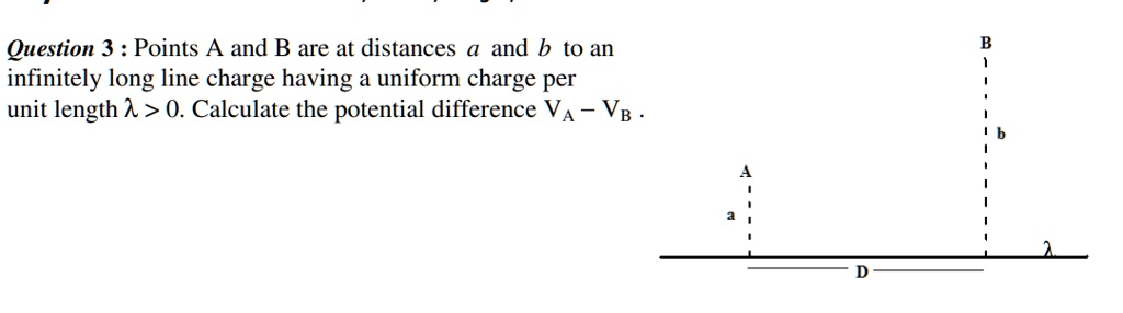 SOLVED: Question 3 : Points A and B are at distances a and b to an ...