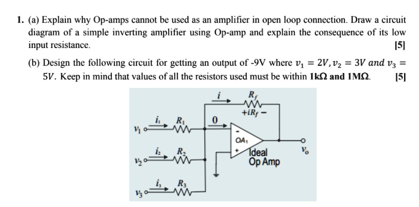 Solved Solve The B Part Asap Please 1 A Explain Why Op Amps