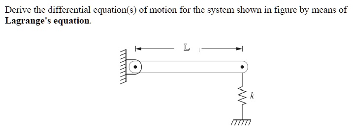 SOLVED: Derive the differential equation(s) of motion for the system shown in figure by means of ...