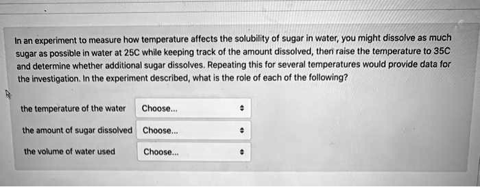 SOLVED: In an experiment to measure how temperature affects the ...