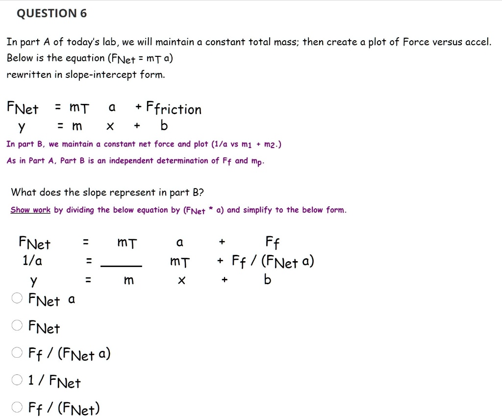question 6 in part a of todays lab we will maintain a constant total mass then create plot of ...