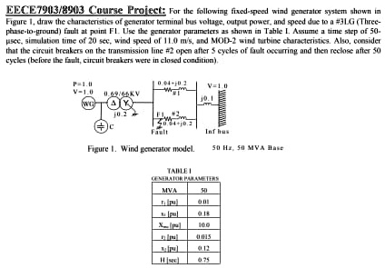 VIDEO solution: EECE7903/8903 Course Project: For the following fixed-speed wind generator ...