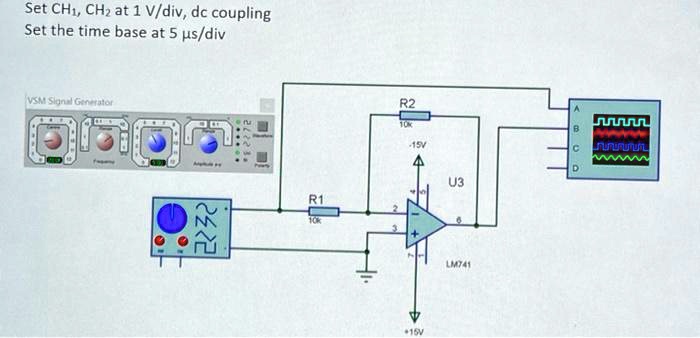 the circuit is designed to provide a value of av 1 construct the circuit using proteus connect ...