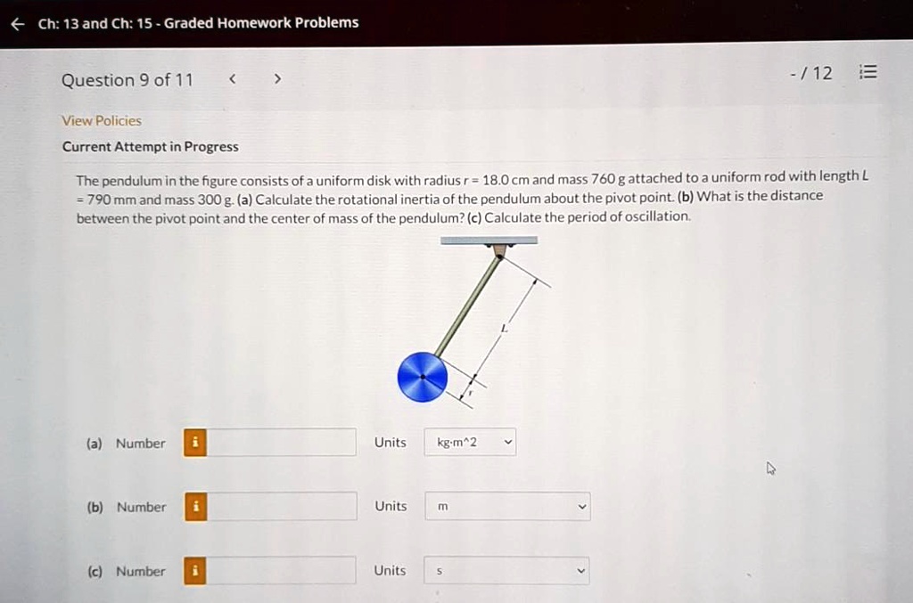 SOLVED: The pendulum in the figure consists of a uniform disquieter ...
