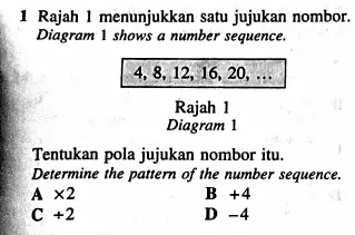 SOLVED: Rajah menunjukkan satu jujukan nombor: Diagram shows number ...