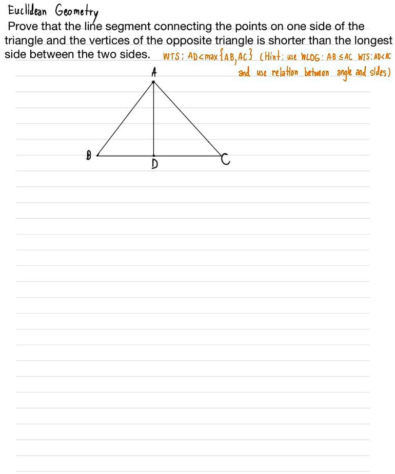 Euclidean Geometry Prove that the line segment connecting...