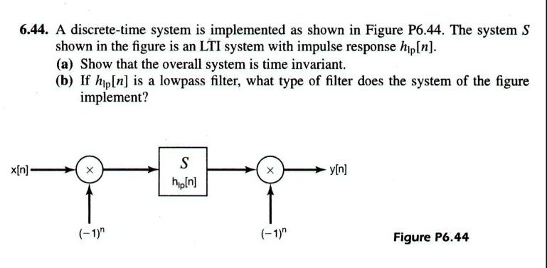 644 a discrete time system is implemented as shown in figure p644the system s shown in the ...