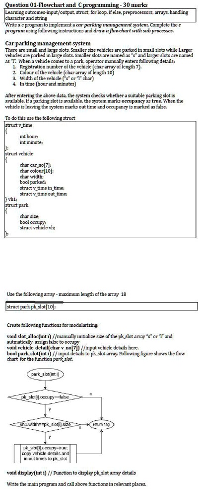 SOLVED: Question 01 - Flowchart and C programming - 30 marks Learning ... SOLVED: Question 01 - Flowchart and C programming - 30 marks Learning ...