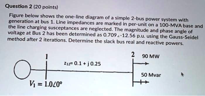 SOLVED: Question 2 (20 points): Figure below shows the one-line diagram of a simple 2-bus power ...