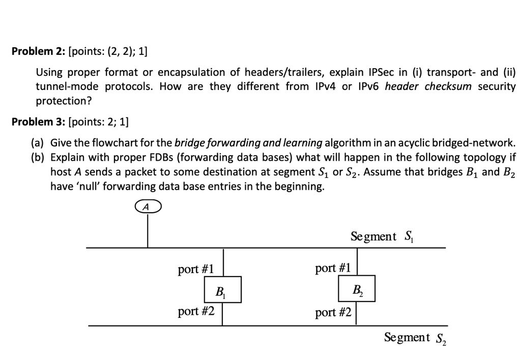 Solved Problem 2 Points 2 2 1 Using Proper Format Or Encapsulation Of Headerstrailers 9013