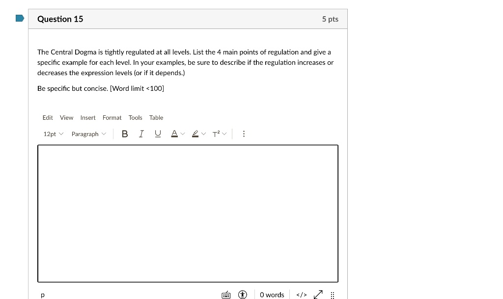 SOLVED: The Central Dogma is tightly regulated at all levels. List the ...