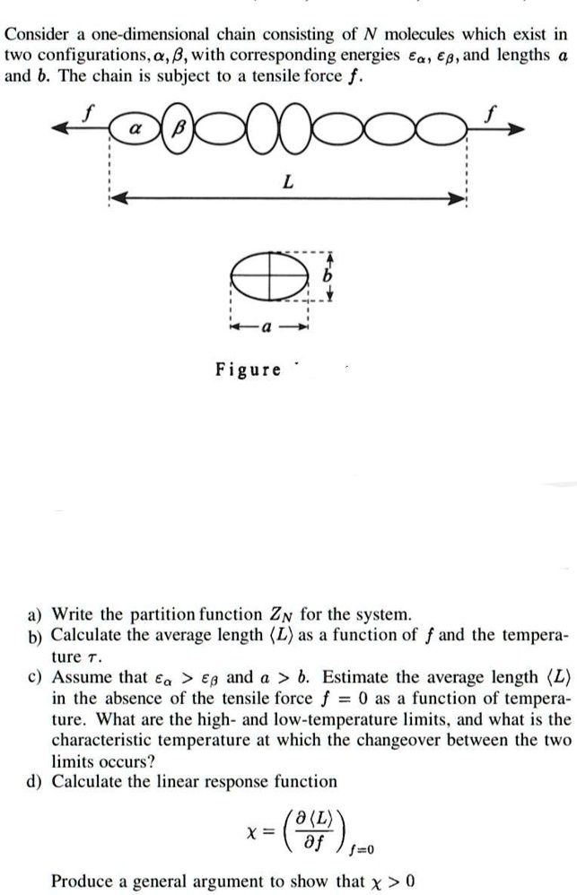 SOLVED: Consider a one-dimensional chain consisting of N molecules ...